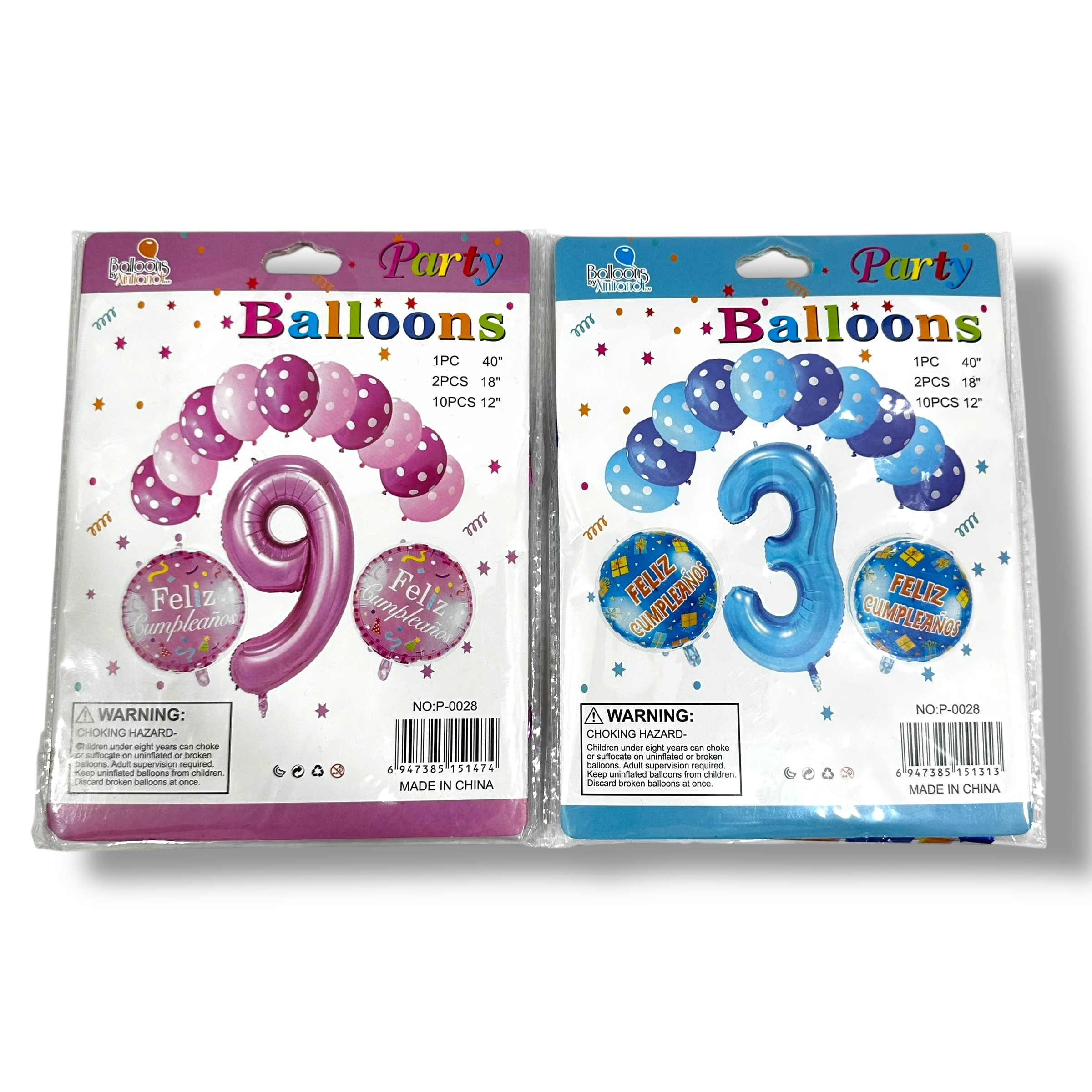 GLOBO DE NUMERO CON 10 GLOB LUNARES Y 2 METALIZADOS P-0028 – Nuevo Mundo