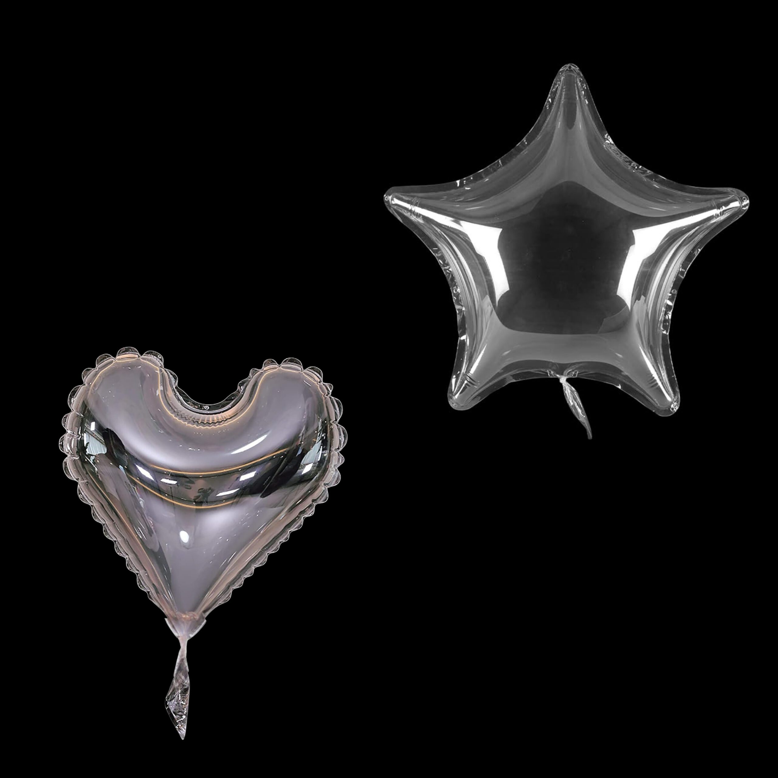 GLOBO TRANSPARENTE CORAZON Y ESTRELLA – Nuevo Mundo